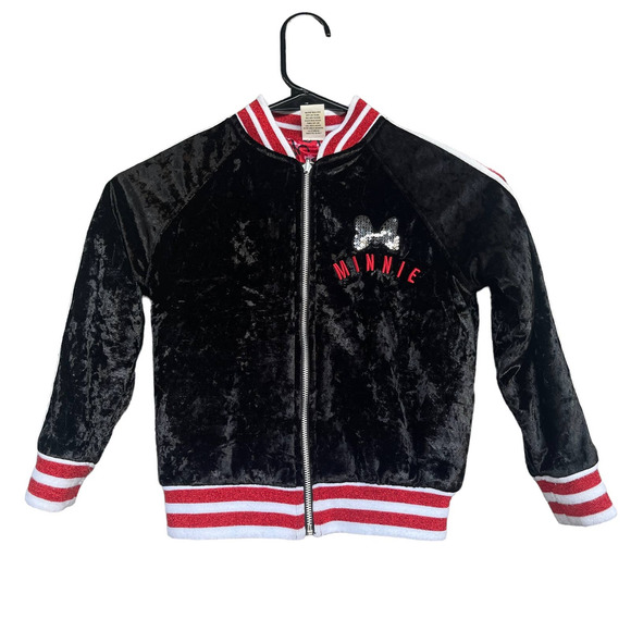 Disney | Jackets & Coats | Disney Jacket Girls Xs Black Crushed Velvet ...